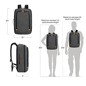 Travelon Transit Carry-On Backpack, Slate, One Size