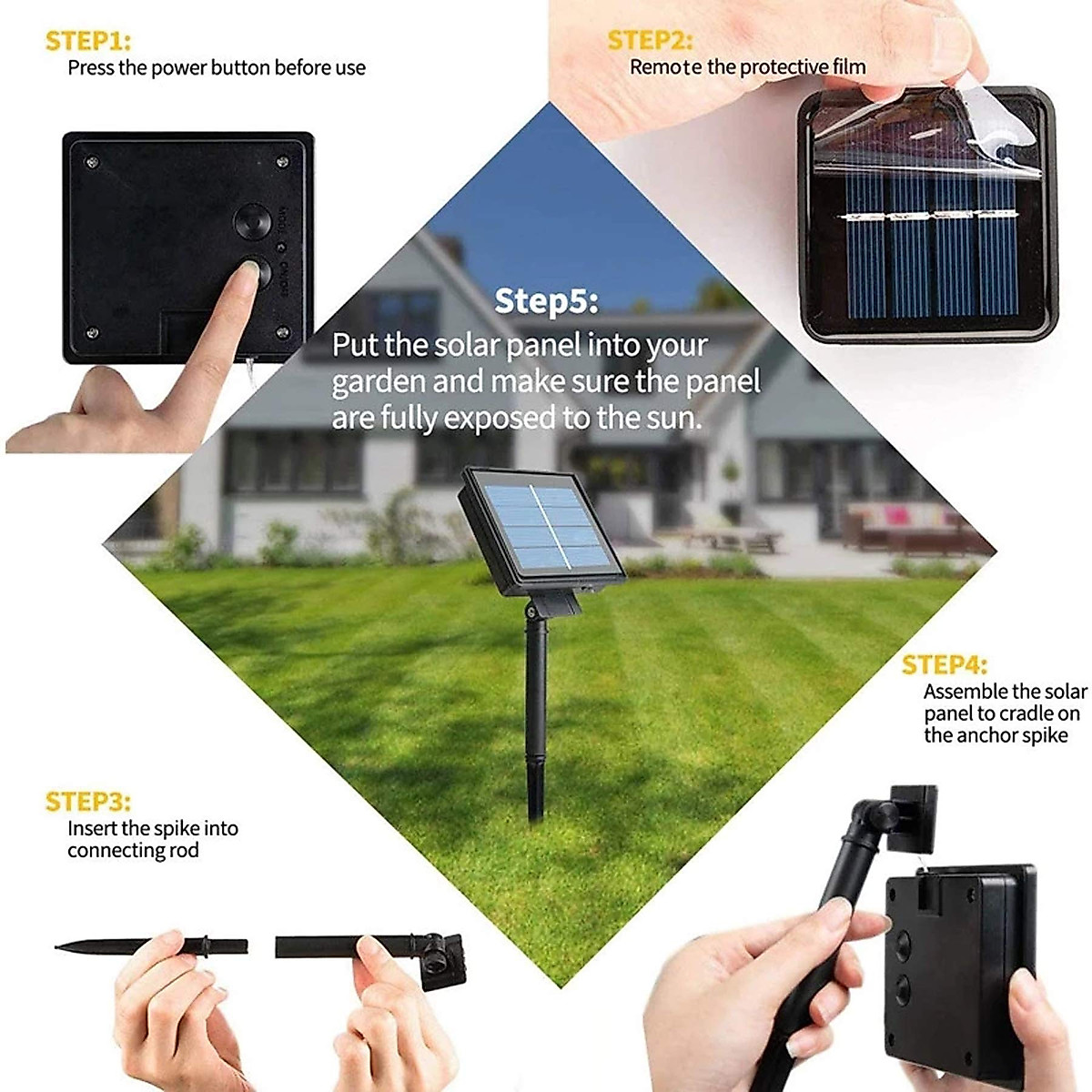 SNOMYRS Solar String Lights Outdoor 50Led 22.9Ft Patio Lights, Waterproof Solar Crystal Decor Ball Light with 8 Lighting Modes for Garden Patio Home Porch Wedding Party Decor (Warm White