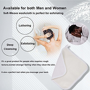 PPHAO BASIC - Soft Weave Washcloth for Face - Face Washcloths - Exfoliating Washcloths for Dead Skin - Exfoliating Towel Pack - Bulk - Washcloths Scrubber for Body and Face - Towel - 6 Pack