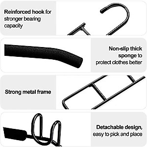 Hangers Space Saving, 5 in 1 Non-Slip Metal Magic Clothes Hanger Wide Shoulder Multifunctional Adult Clothes Rack for Household Space Saver, Coat Suit Jacket Sweater Skirt Shirt Pants (5 in 1)