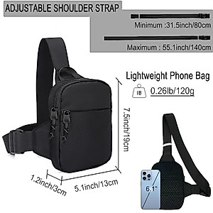 Mini Sling Bag Men Small Crossbody Bag Phone Chest Bag Women Fanny Packs Casual Personal Pocket Backpack Anti-Thief Shoulder Bag Travel Hiking