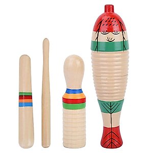 2 Sets Fish Style Guiro, Colorful Fish-Shaped Guiro, Exquisite Early Education Instrument for Developing Kids Music Potential