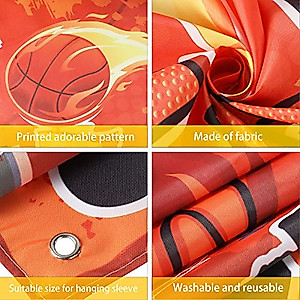 Basketball Happy Birthday Backdrop Banner Basketball Theme Party Decoration Sports Theme Birthday Photography Background Supplies Basketball Court Stars Photo Booth Props for Kids Boys Birthday Party