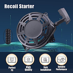 Earlyred 497680 Recoil Pull Start Compatible with BS Starter Assembly 6.75 Motor Oregon 31-068 Rotary 12368 Black Lawn Mower Parts