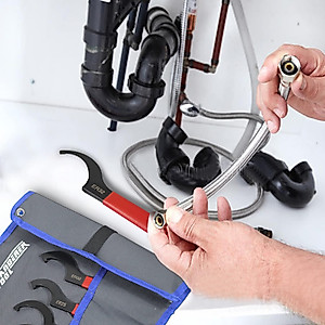 AutoWanderer Tool 9Pcs Coilover Spanner Wrench Set, Adjustable Shock Wrench Universal Carbon Steel Spanners for Most Coil Over Shock Adjustments (Blue)