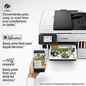Canon MAXIFY GX7020, Wireless MegaTank All-in-One Supertank Printer, [Print, Copy, Scan, Fax ], White