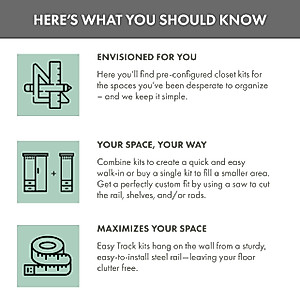 Easy Track RH1004 Closet Kit, 24", Silver