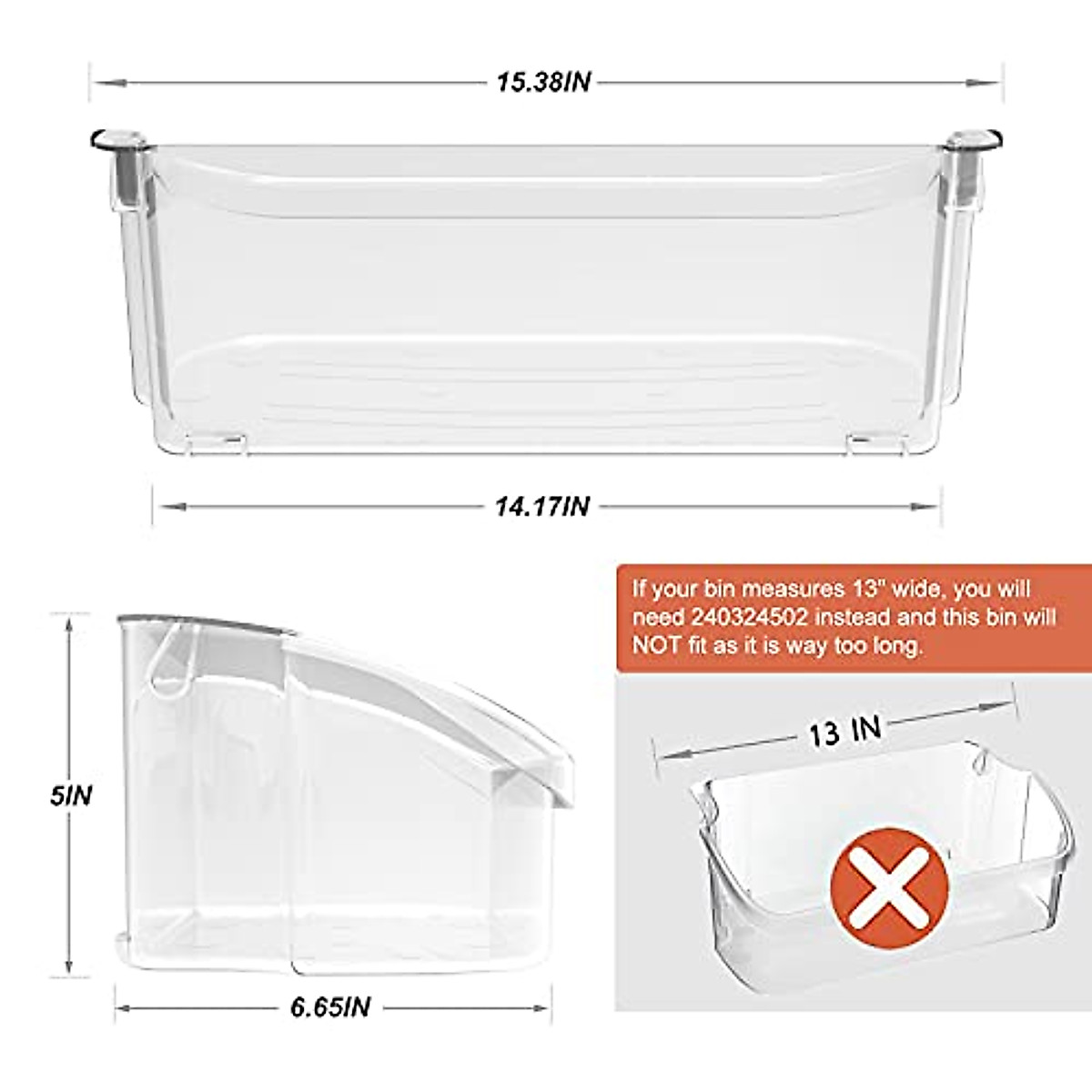 240356402 Refrigerator Door Bin and 242126602 Door Shelf Replacement Compatible with Frigidaire FFSS2615TE3 FFSS2615TE0 LFSS2612TE0 FFSS2615TS2 LFSS2612TF0 FFSS2615TS0,Replace Fridge Gallery (4 PCS)