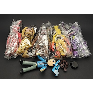 Toysvill Inspired by Five Nights at Freddy Game Action Figures Toys (FNAF) Toy, Set 6 pcs, Height 6in [Nightmare Foxy, Freddy, Bonnie, Fazbear, Chica and Human Security] with Masks