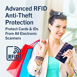 Nautica Money Manager RFID Slim Small Wallet for Women, Credit Card Holder with Coin Purse and Zipper Coin Pouch, Clutch Organizer in Plum