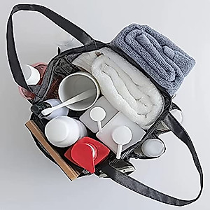 Typutomi Mesh Shower Caddy Portable, Black Mesh Caddy Tote with 8 Storage Pocket and Handle Large Capacity Hanging Shower Caddy Dorm Basket for College Dorm Essentials, Bathroom, Camp, Travel