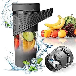 Portable Blender, Smoothie Blender, Blender Bottles For Shakes And Smoothies, Small Blender, Personal Blender for Smoothies, Portable Blender Cup, USB C Rechargeable, 16oz (Grey)