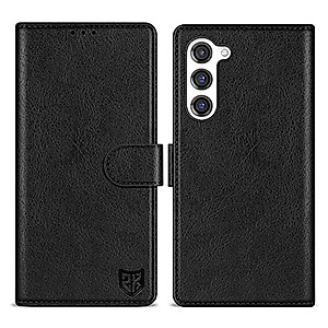 ZZXX Samsung Galaxy S23 Wallet Case with [RFID Blocking] Card Slot Kickstand Magnetic Closure Leather Flip Fold Protective Phone Case for Samsung Galaxy S23 Case Walle(Black-6.1 inch)