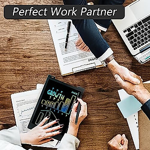 JONZOO LCD Writing Tablet 11 inch, Erasable Writing Drawing Board Doodle Pads with Magnets, Electronic Drawing Tablet Writing Board for Kids Adults at Home School Office (Black)