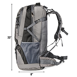 Yesland 60L Lightweight Hiking Backpack, Outdoor Sport Travel Daypack Camping Backpack Hiking Bag for Cycling, Hiking, Running, Climbing, Touring, Men, Women, Black