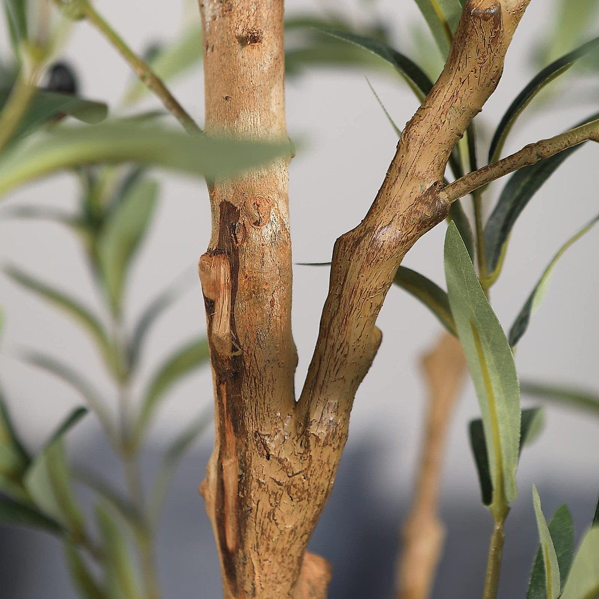 OAKRED Artificial Olive Tree, 6FT Tall Fake Silk Plants with Natural Wood Trunk Faux Potted Tree for Home Decor Indoor Office Porch, Set of 1