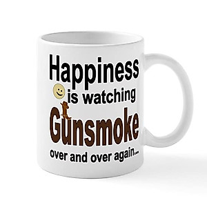 CafePress Happiness Is Watching Gunsmoke Mugs Ceramic Coffee Mug, Tea Cup 11 oz