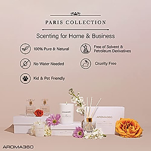 Aroma360 - Dream On - Paris Collection Candle Trio - Luxury Scented Candles with Essential Oils - White Tea, Sweet Vanilla & Earthy Cedar - Aromatherapy - Soy Candles - 80hr Burn - 11 oz - Set of 3