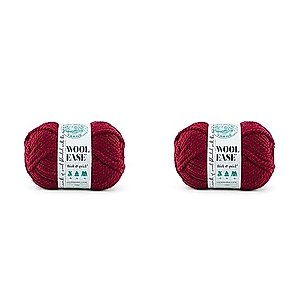 Lion Brand Yarn Wool-Ease Thick & Quick Yarn, Soft and Bulky Yarn for Knitting, Crocheting, and Crafting, 1 Skein, Cranberry (Pack of 2)