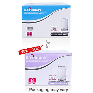 Refills Compatible with Dekor Plus Diaper Pail Refills 8 Pack Diaper Pail Liners with Lavender Scent