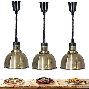 LINKANRUO Food Warmer Lamp, Metal Food Pendant Heat Light Used to Keep Food Warm for Western Restaurant Attract Customer Stylish and Beautiful Multiple Colors to Choose from Lamps
