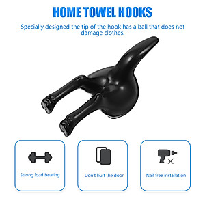 DOITOOL 10pcs Purse, Mounted Kitchen Room Wall-Mounted Hook, Hanger Organizer Hangers Towels, Leash Bags, Coat Bathroom Hooks Towel Hanging Home Wall Butt Hook Wall, Bedroom Plastic for