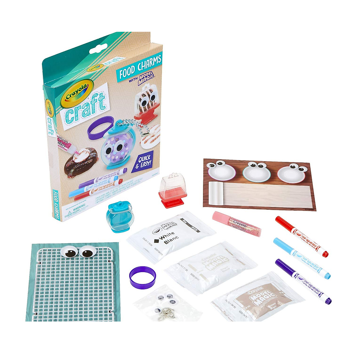 Crayola Craft Food Charms, DIY Kit for Kids, Keychain Charms Craft, Model Magic Set, Toys & Gifts for Kids, Ages 5, 6, 7, 8