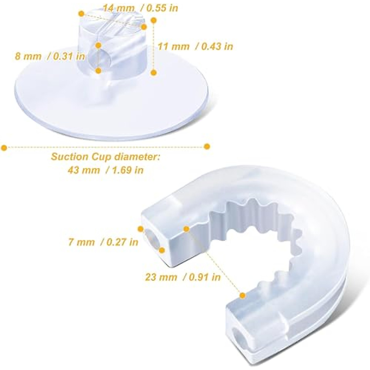 YeeBeny Bathroom Shower Caddy Connector Sucker with 4pcs Professional Strength Large Suction Cups, Easy to Attach, Replacement Suction Cups Compatible with Zenna Home, Simple Houseware, Multipurpose