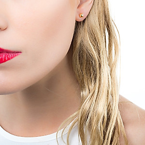 LIFETIME JEWELRY 5mm Round Ball Stud Earrings 24k Real Gold Plated for Women and Men (Gold)