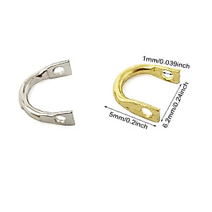 Honbay 200PCS Easy Spin Spinner Clevis U-Shaped Brass Links Fishing Clevis Fishing Spoons Blades Spinnerbait Parts Inline Spinner Making Freshwater Saltwater (2 Color)