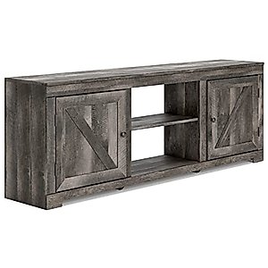 Signature Design by Ashley Wynnlow Rustic TV Stand with Fireplace Option for TVs up to 72", Gray