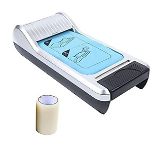 Miumaeov Shoe Film Machine 22.83x9.45x5.91 Automatic Shoe Cover Dispenser Portable Disposable Overshoe Dispenser with 1 Roll of 600 Pieces of Film For Home, Office, Company and Carpet Floors
