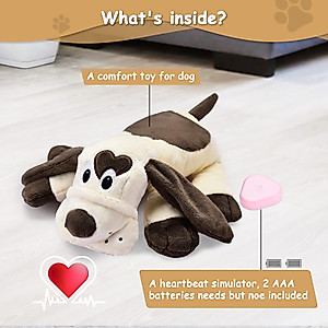 Moropaky Puppy Heartbeat Toy Heartbeat Stuffed Animal for Dogs, Dog Heartbeat Toy for Puppy Sleep Aid Crate Training Calming, Dog Anxiety Toys for Puppy Comfort
