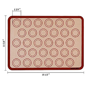 GARCENT Macaron Silicone Mat, Non-stick Silicon Pastry Baking Mold Set of 2, Cookie Half Sheet Kit with Piping Bag and 6 Piping Tip