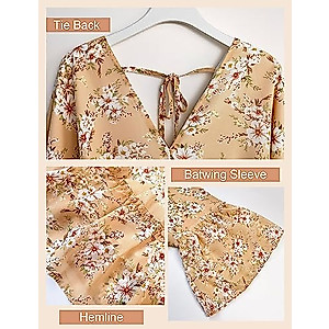 Jollycode Summer Spring Dresses for Women 2023 Casual Boho Floral A-Line Mini Dress Flowy Chiffon Short Dress