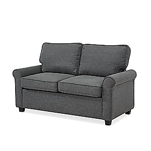 Urban Home Furniture Loveseat Sleeper Sofabed, Twin, Heather Grey