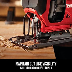 CRAFTSMAN V20 Cordless Jig Saw, 3 Orbital Settings, Up to 2,500 SPM, Bare Tool Only (CMCS600B)
