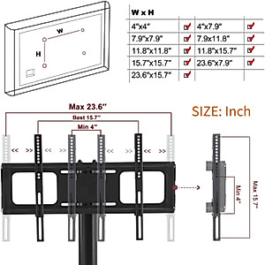 Swivel Corner Floor TV Stand with Mount for 32 37 43 47 50 55 60 65 inch Flat Curved Screen TVs, Adjustable 3-Tier Tempered Glass Storage Television Stand with Cable Management, Max VESA 600X400mm