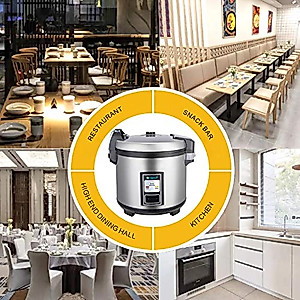 Onlicuf Commercial Electric Stainless Steel Rice Cooker 60-Cup Cooked (30-Cup UNCOOKED) 1350W for Restaurant
