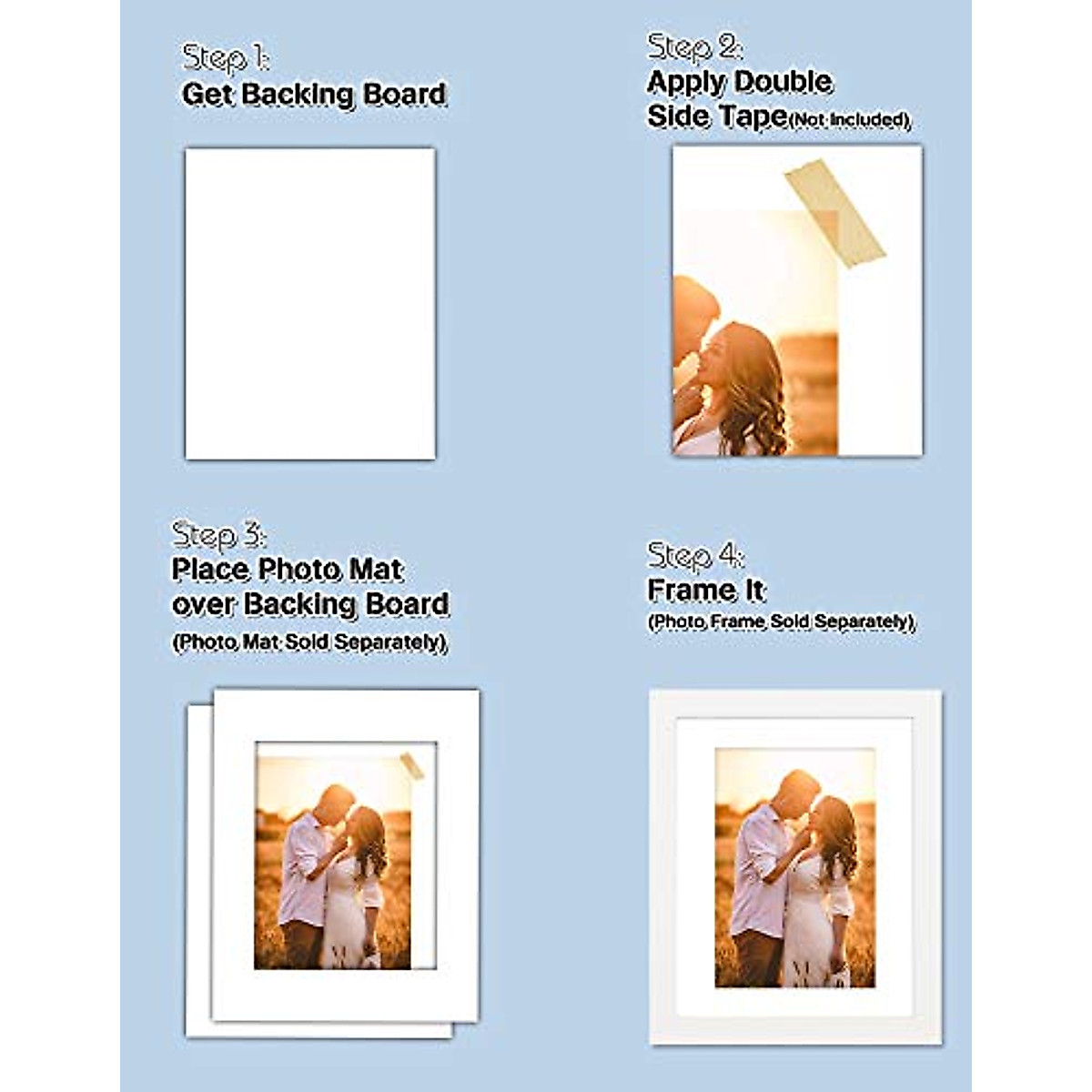 Golden State Art, Pack of 50, Bright White 5x7 Uncut Backing Board/Back Boards for Frame