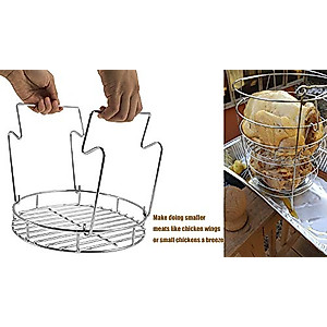 PETKAO Turkey Fryer Replacement Parts for Char Broil Big Easy Turkey Fryer Accessories & Char Broil Big Easy, Oilless Turkey Fryer, Char-Broil Bunk Bed Basket, Leg Rack & Rib Hooks, Stainless Steel