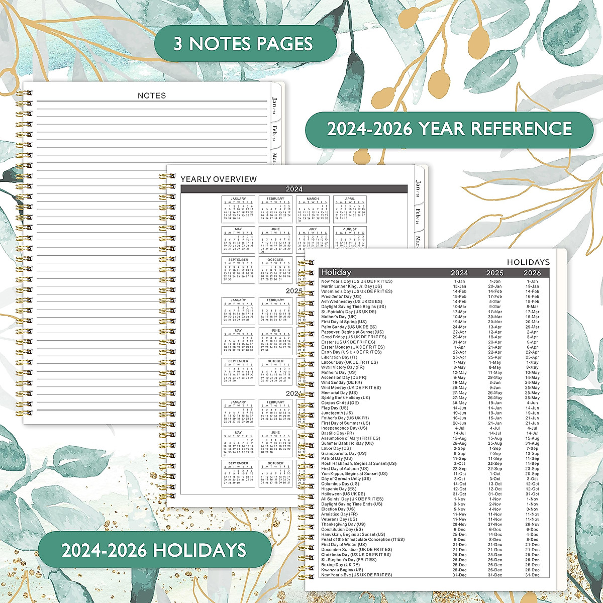 2024-2025 Monthly Planner - Monthly Planner 2024-2025, January 2024 - December 2025, 8.5" x 11", 2 Year Monthly Calendar, Monthly Planner 8.5''x11'' with Monthly Tabs, Double Back Pocket, Large Blocks