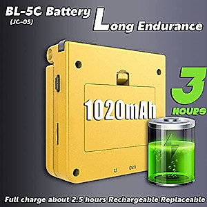 V90 Retro Clamshell Game Console 3 Inch IPS Screen Open System Handheld Game Console Built-in Rechargeable Battery Portable Style Handheld Gaming Video Console System with Case (Yellow, 64G)