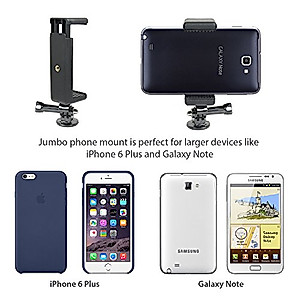 Golf Gadgets® - Swing Recording System | Large Device Holder (PHABLET) with Jaws Clamp & Gooseneck Mount. Compatible Large Devices Like iPhone 6/7 Plus, Samsung Galaxy Note, etc.