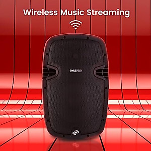 PYLE-PRO 1000W Powered Bluetooth PA System Speakers - Active DJ Speakers with 10 Inch Subwoofer Monitor Speaker and Built-in USB for Audio, Music, Concerts, Band - PPHP1037UB, Black