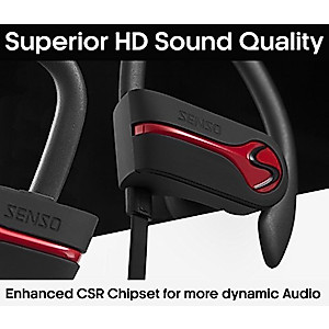 SENSO Bluetooth Headphones, Best Wireless Sports Earphones w/Mic IPX7 Waterproof HD Stereo Sweatproof Earbuds for Gym Running Workout 8 Hour Battery Noise Cancelling Headsets