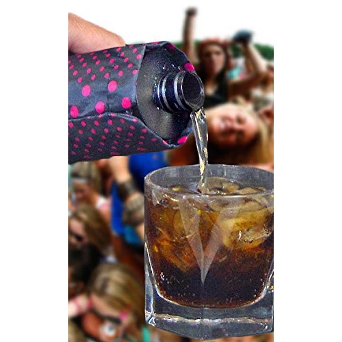 BoozeBrella Umbrella Flask by Smuggle Mug - Disguised 9 oz Flask - Hidden Flask - Choose Color (Black w/White and Gray Dot)