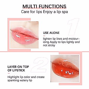 Hydrating Lip Glow Oil, Moisturizing Lip Glow Oil, Nourishing Glossy Transparent Lip Oil, Plumping Lip Oil, Lip Balm, Non-sticky Tinted Toot Lip Balm for Lip Care