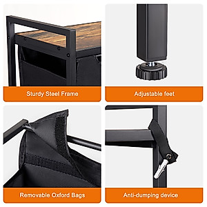 Heybly Laundry Hampers, 4 X 12.5 Gal Laundry Basket with Large Desktop Sorter for Laundry Room organization, Bathroom and Dorm Laundry Bags on Storage Shelf Rustic HLH004SR