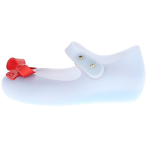 Mini Melissa Ultragirl Bow Flat ,Blue/Red,5 M US Toddler